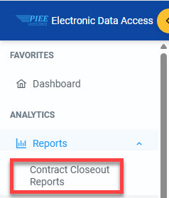 EDA Training - Contract Closeout Management Report | PIEE