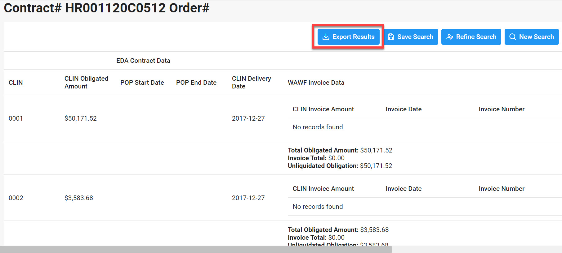 EDA Training - Contract Invoice History | PIEE