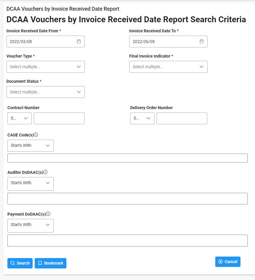 EDA Training - DCAA Vouchers by Invoice Received Date Report | PIEE